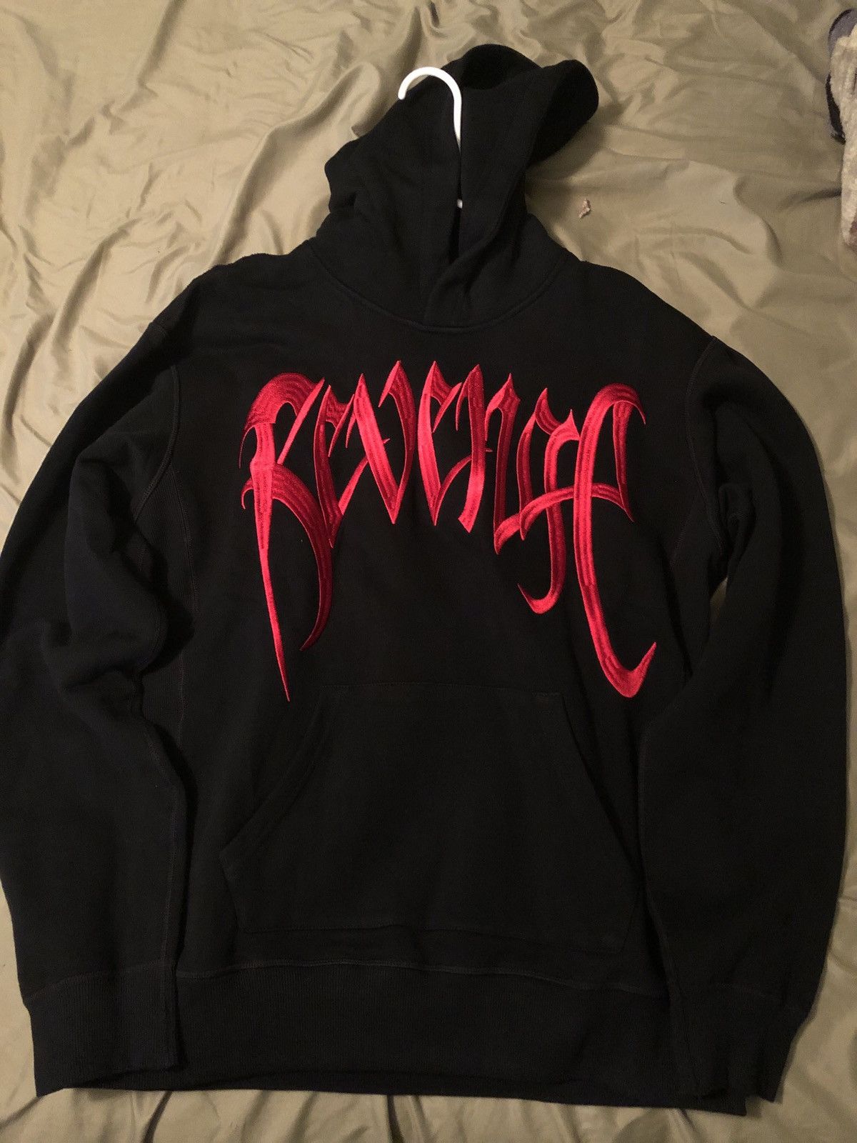 Revenge Revenge Red Embroidered Hoodie | Grailed