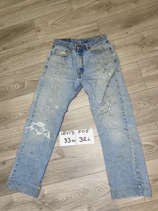 Vintage Levi’s 505 Jeans Thrashed Workwear Punk Travis Scott Uzi | Grailed