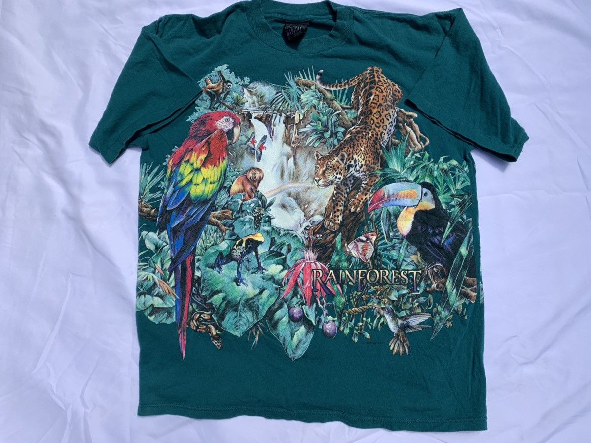 Animal Tee × Habitat × Vintage Vintage 90's Animals Nature Rain Forest ...