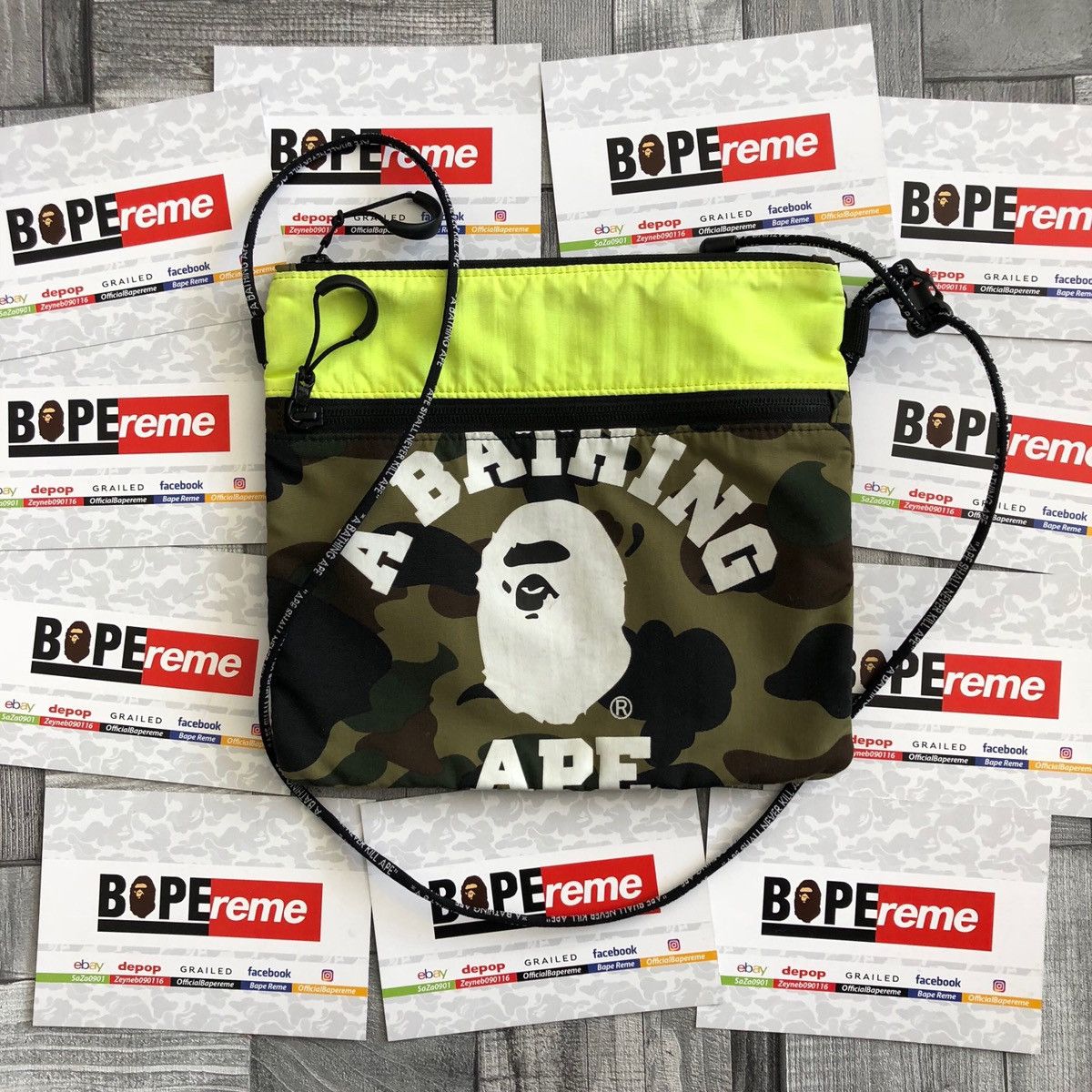 Bape A BATHING APE BAPE SACOCHE POUCH SIDE BAG WAIST BAG SHARK | Grailed