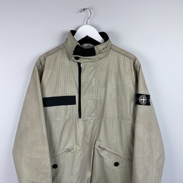 Stone Island Stone Island Heat Reactive Grid Check Camo Ice Jacket ...