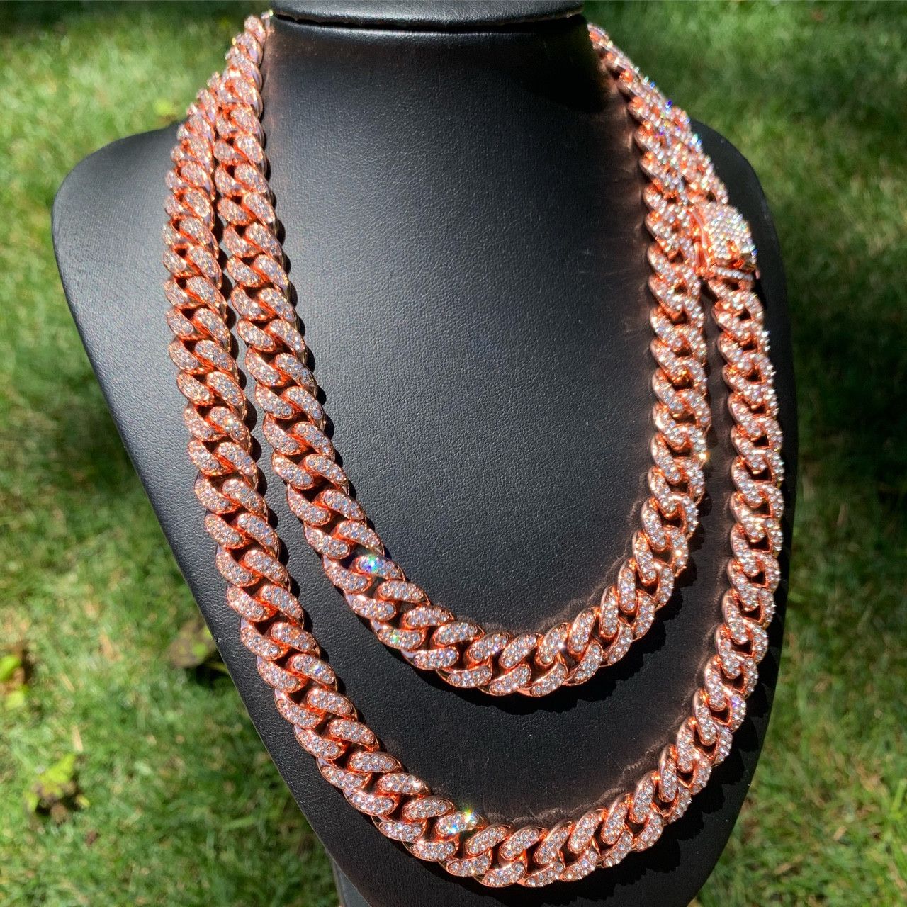 Cuban Link Chain × Jewelry × Streetwear Rose Gold Cuban Link Chain 14mm ...