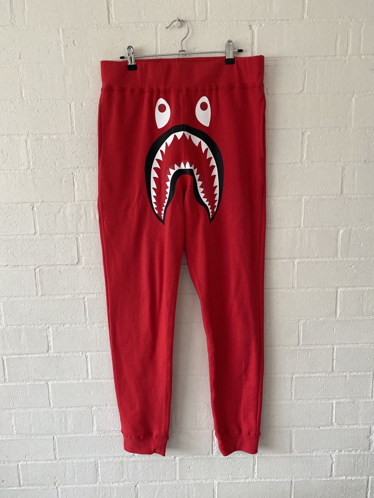 Bape red bape shark pants | Grailed