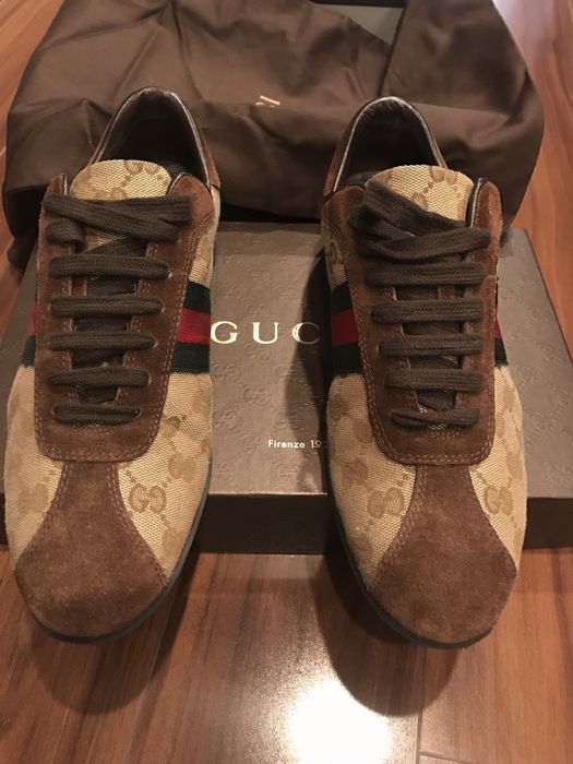 Gucci GG Logo Suede/Nylon Sneakers | Grailed