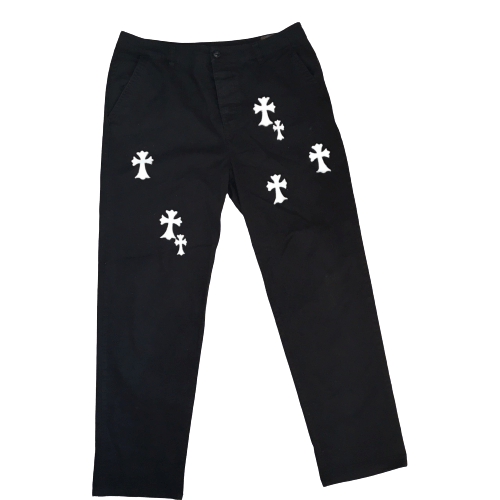 Custom × Handmade × Vintage Custom Chrome Hearts INSPIRED CROSS PANTS ...