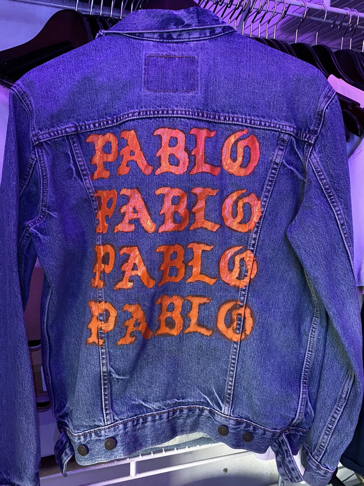 Custom The Life of Pablo Denim Jacket Merch Size M | Grailed
