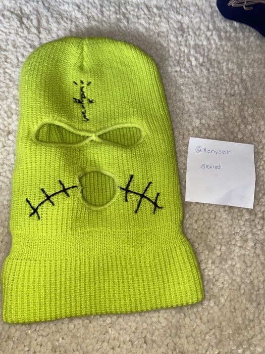 Travis Scott Cactus Jack TS Neon green face mask | Grailed