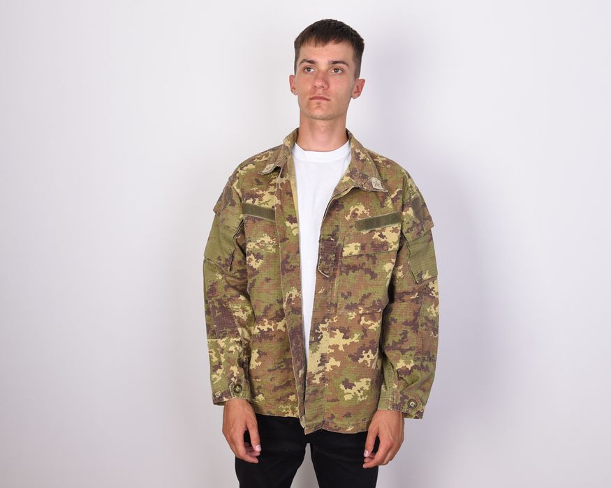 Vintage ITALY Army Vegetato Camo Combat Shirt Jacket Italian Top | Grailed