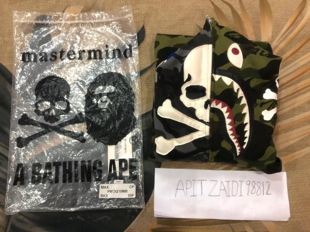 Bape MASTERMIND VS BAPE SKULL CAMO SHARK FULLZIP HOODIE MMJ | Grailed
