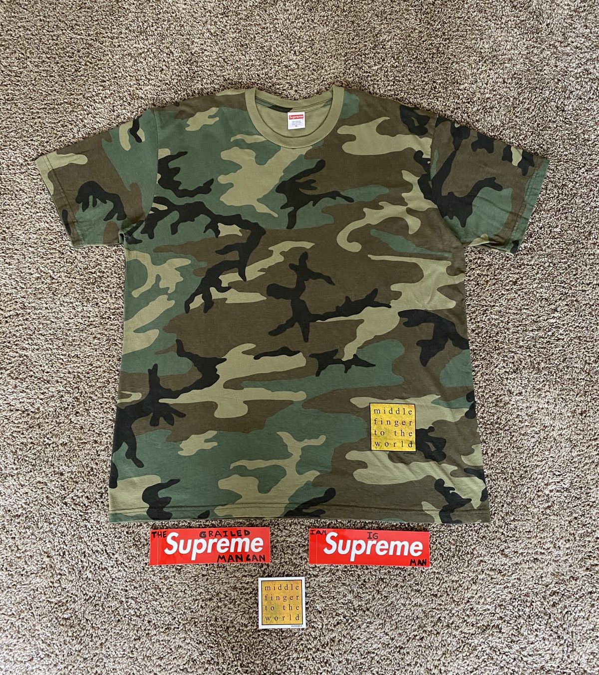 Supreme Middle Finger To The World Tee | Grailed