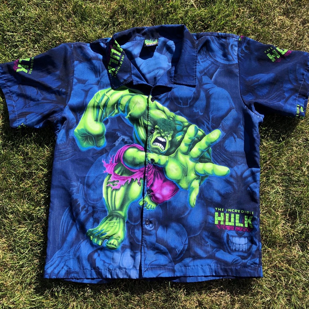Marvel Comics × Vintage Vintage The incredible Hulk button up shirt ...