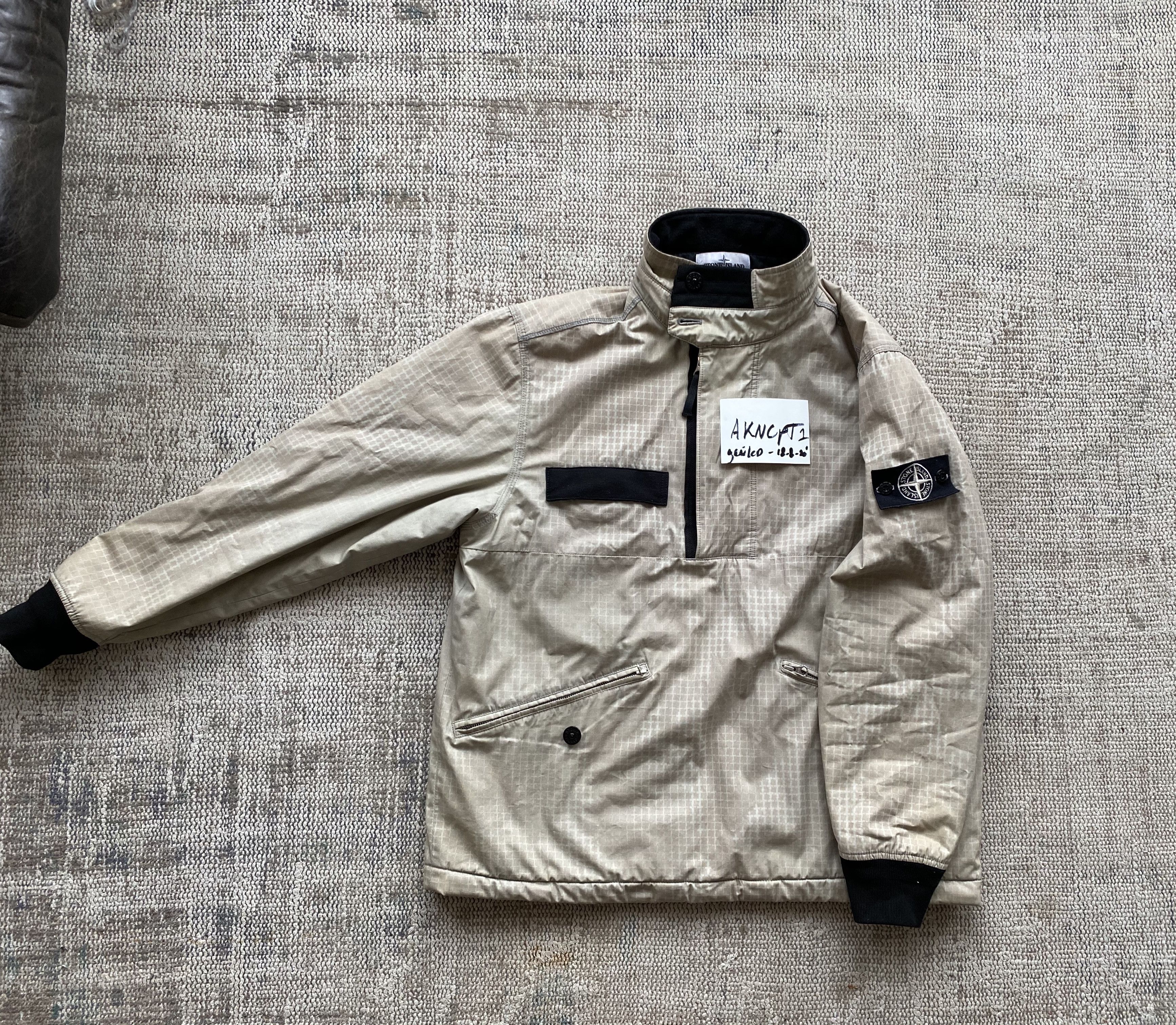 Stone Island Stone Island Thermal Reactive Grid Check Camo Ice Jacket ...