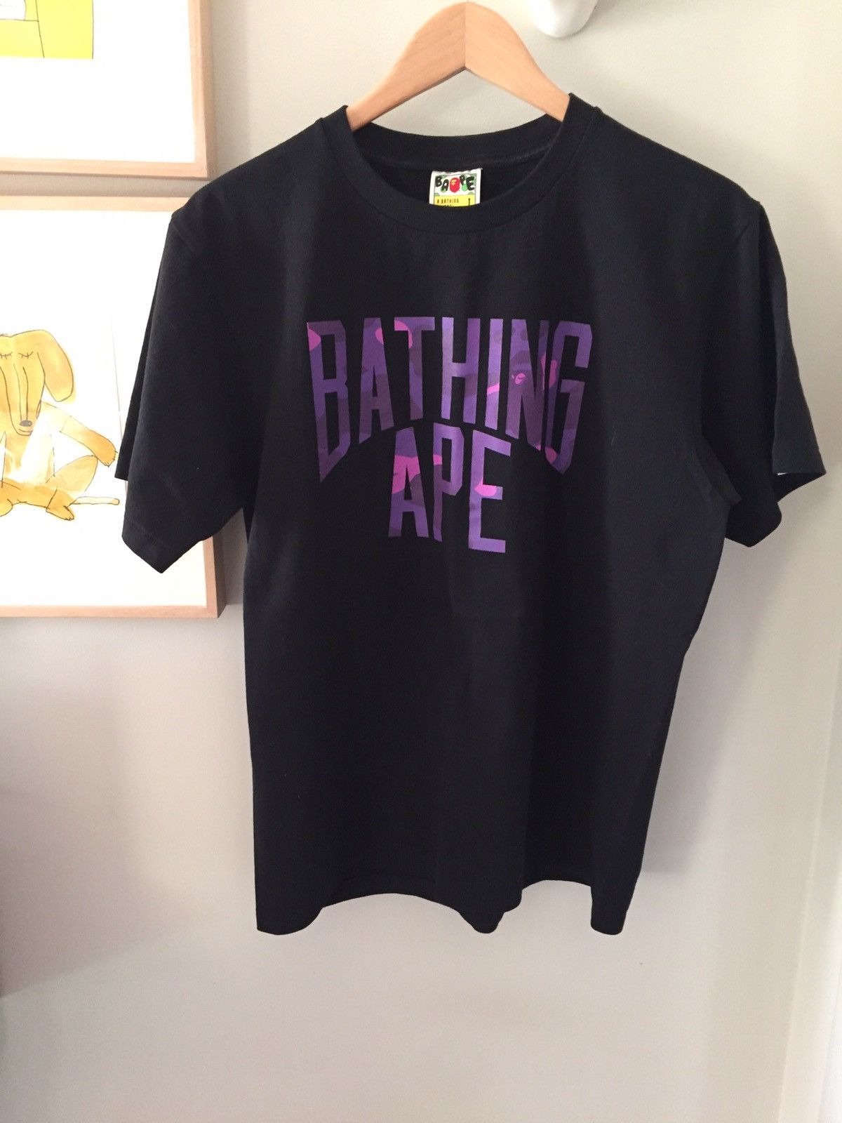 Bape Purple Camo Letters Tee | Grailed