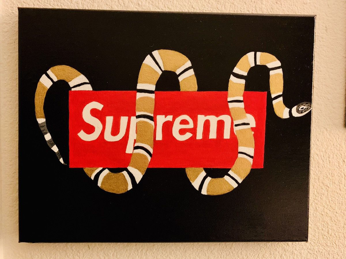 Supreme Hand painted Supreme x Gucci snake canvas 🐍 | Grailed