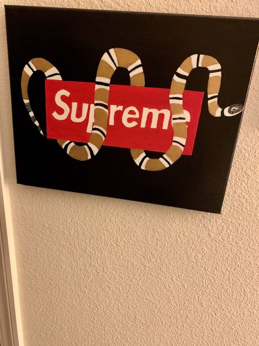 Supreme Hand painted Supreme x Gucci snake canvas 🐍 | Grailed
