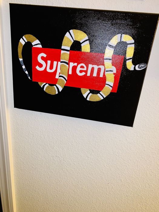 Supreme Hand painted Supreme x Gucci snake canvas 🐍 | Grailed