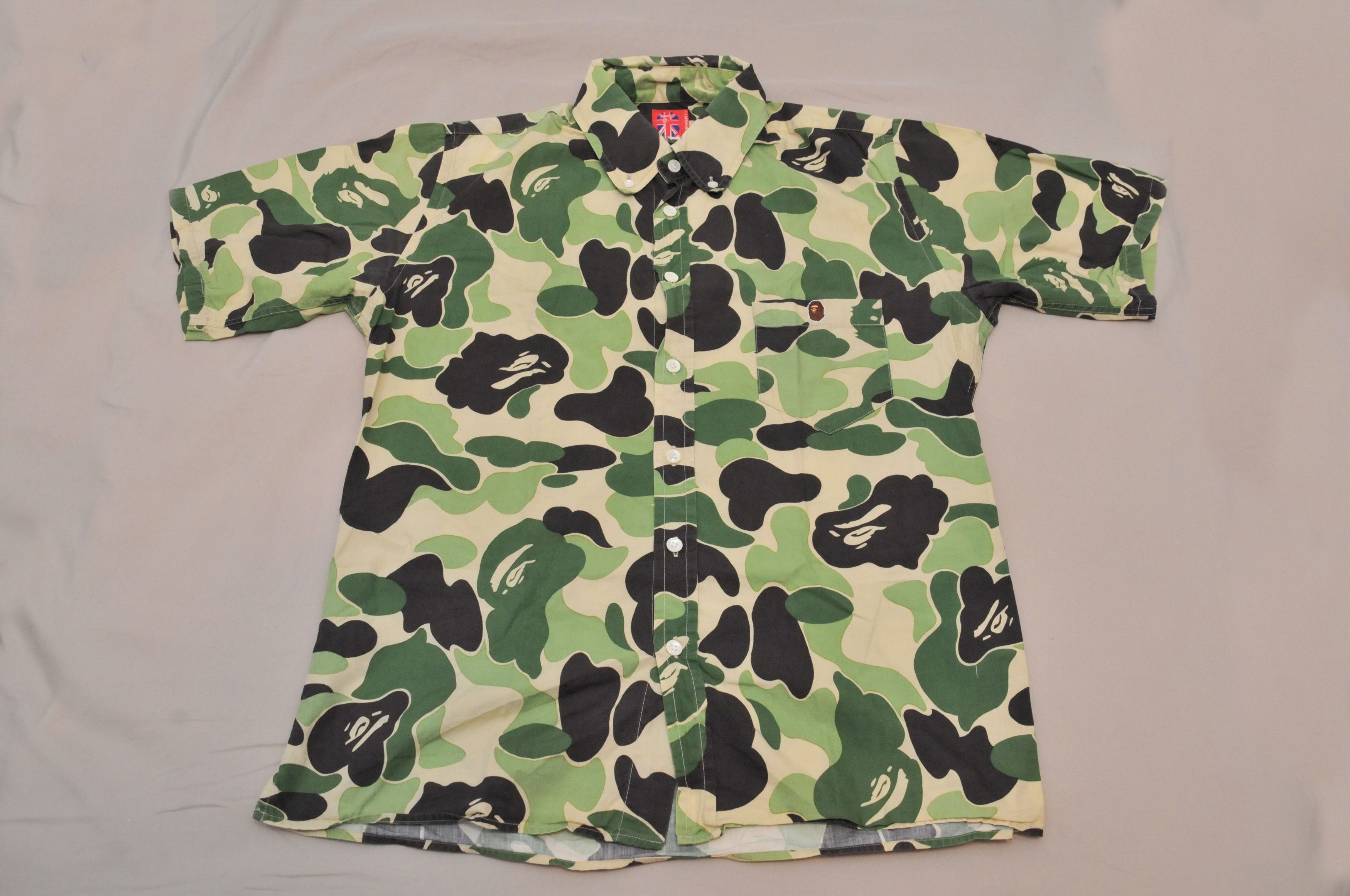 Bape Bape Camo Button Up Short Sleeve Shirt | Grailed