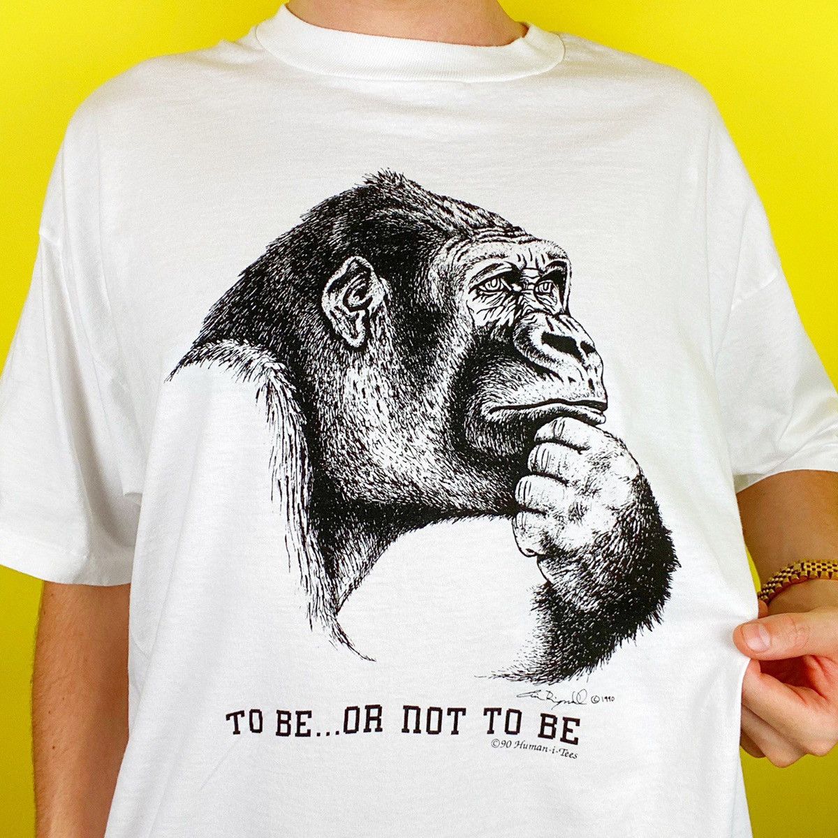 Vintage 1990 Vintage Human-I-Tees Gorilla Shirt | Grailed