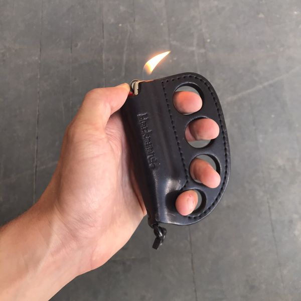 Blackmeans Black Leather Knuckle Lighter Case | Grailed