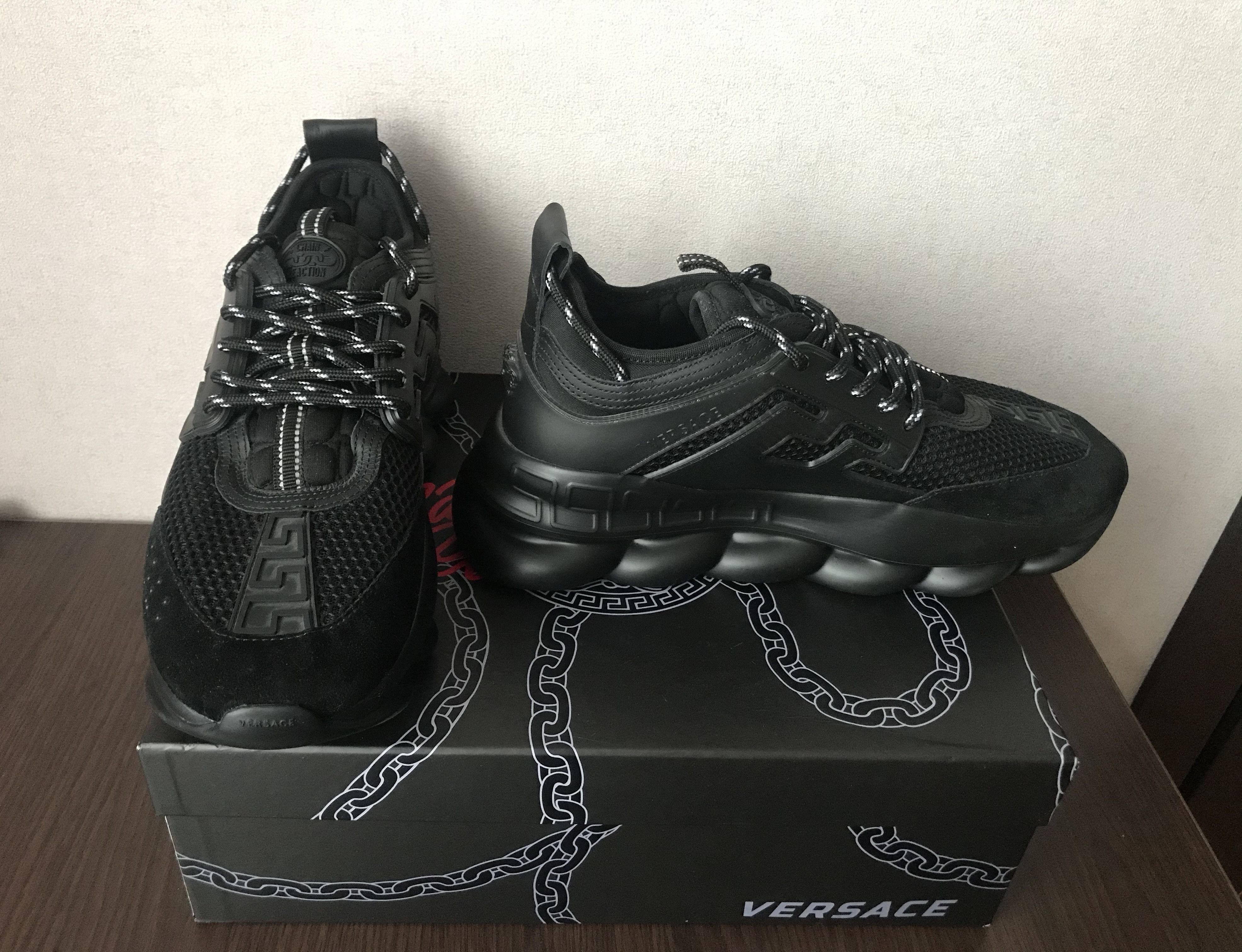 Versace Chain Reaction Triple Black | Grailed