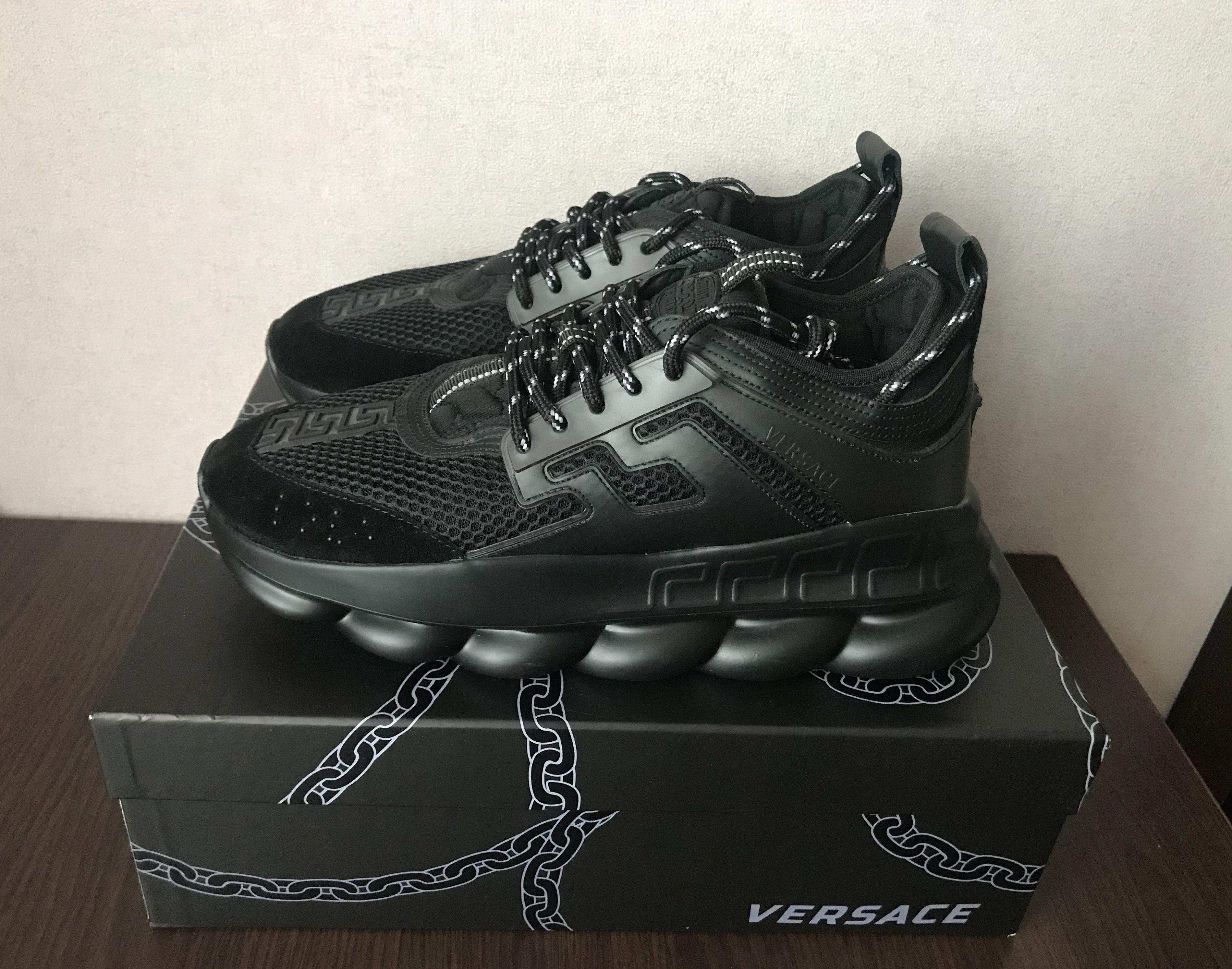 Versace Chain Reaction Triple Black | Grailed