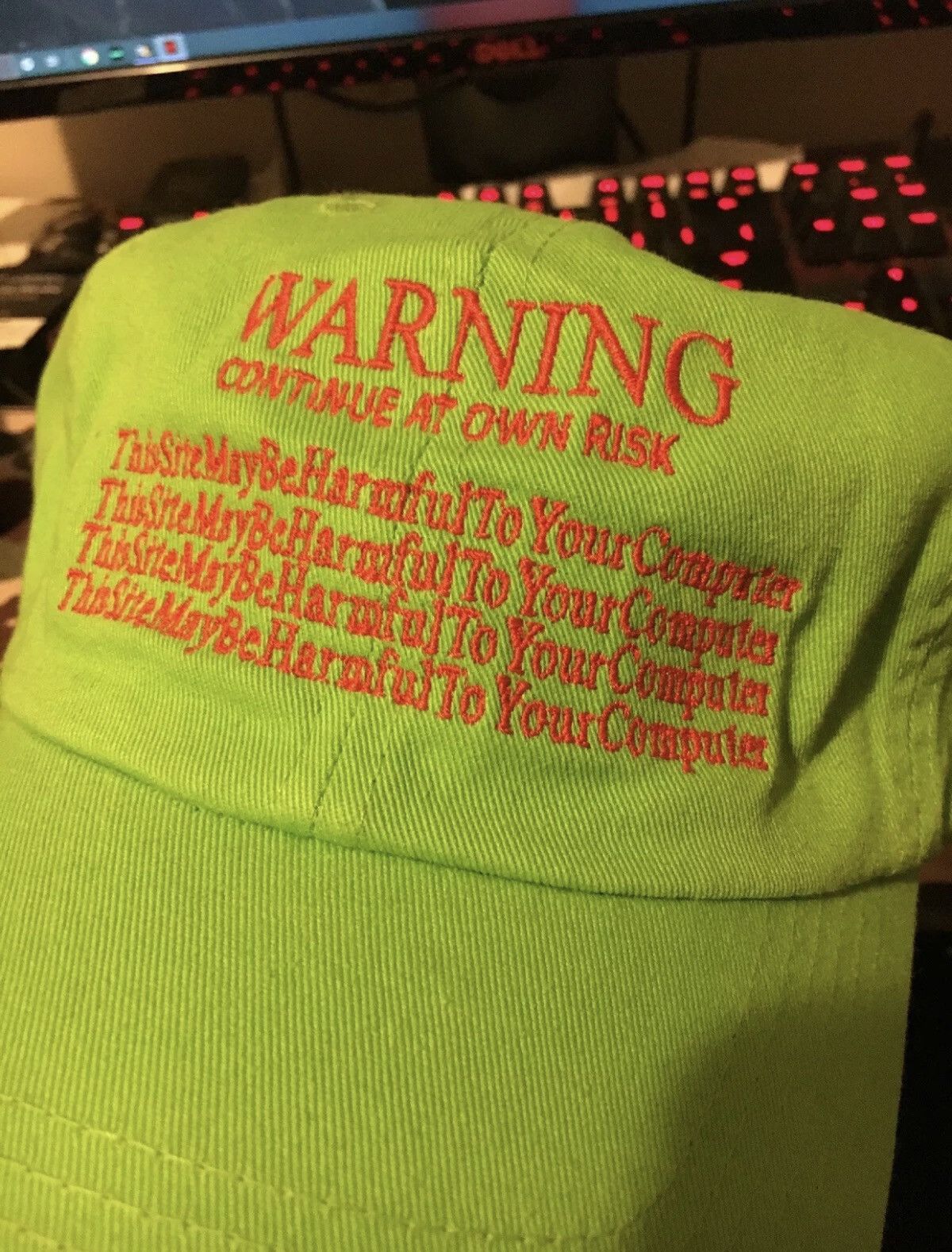 Bones × TeamSESH TEAMSESH BONES WARNING HAT (GREEN) | Grailed