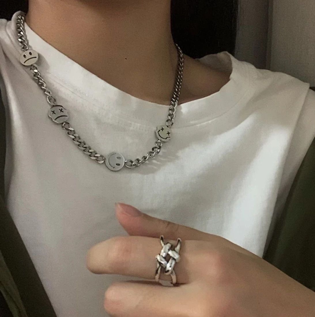 Asap Rocky New Silver Smiley ASAP Rocky Chain Necklace | Grailed