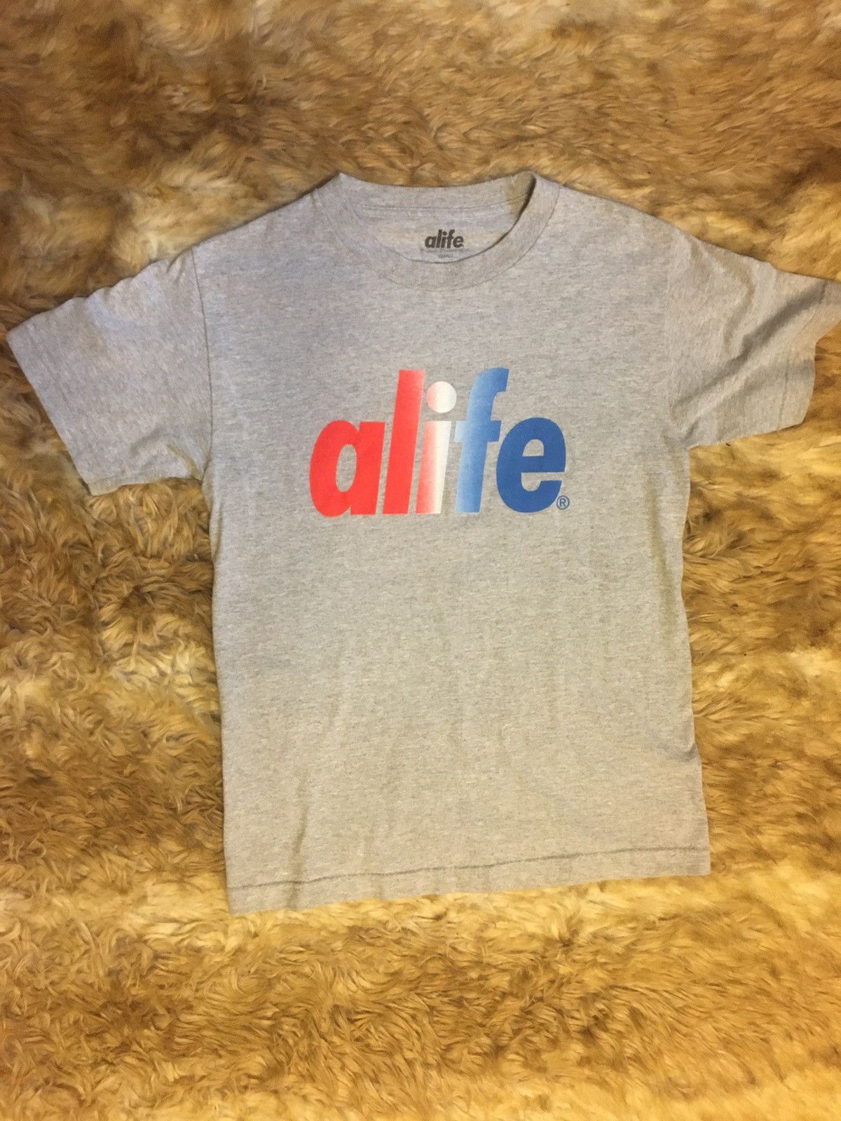 Alife Alife Grey RWB Gradient T-Shirt | Grailed