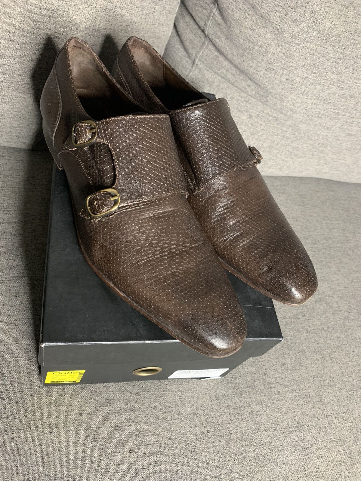 Harry Rosen Mens harry rosen brown double monk strap shoes | Grailed