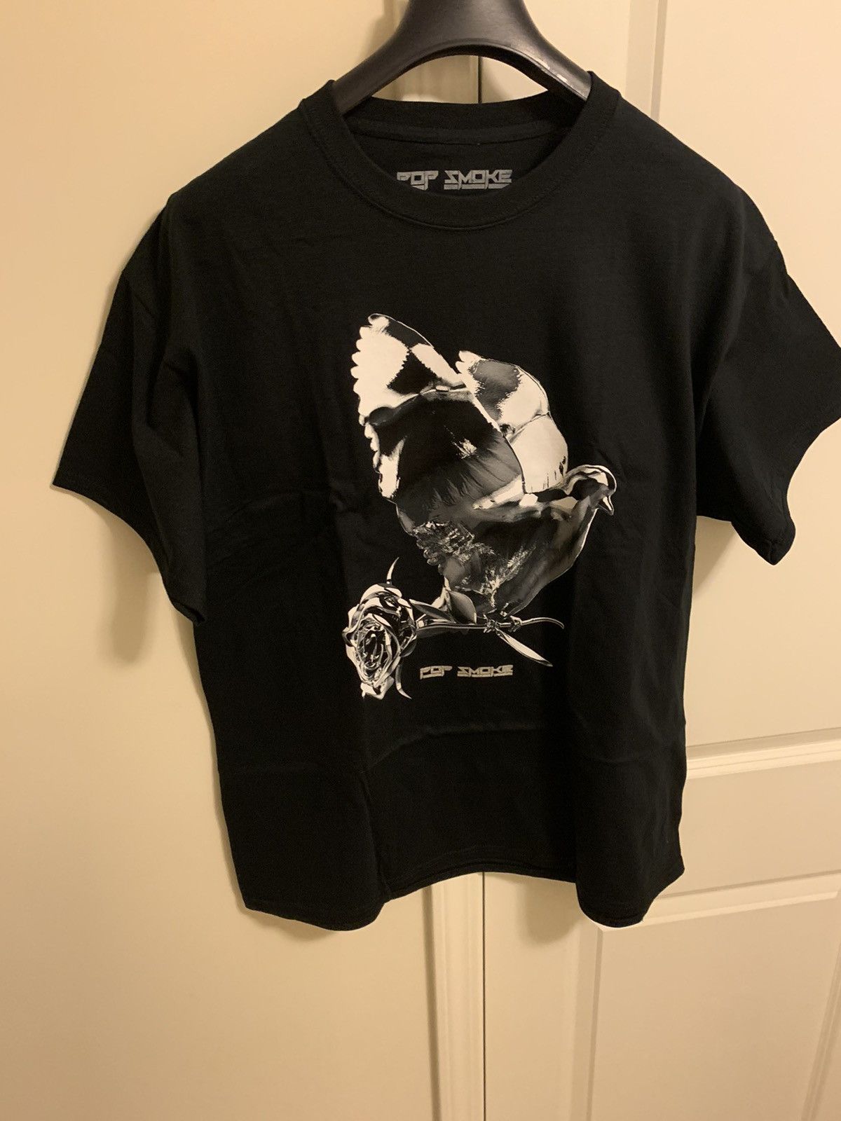 Vlone Dove + Rose black POP SMOKE TEE | Grailed