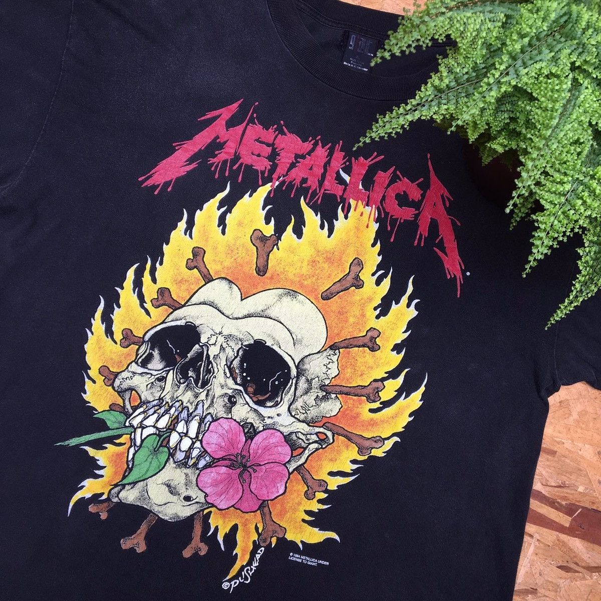 Vintage 90s Metallica Flaming Heart/Skull by Pushead | Grailed