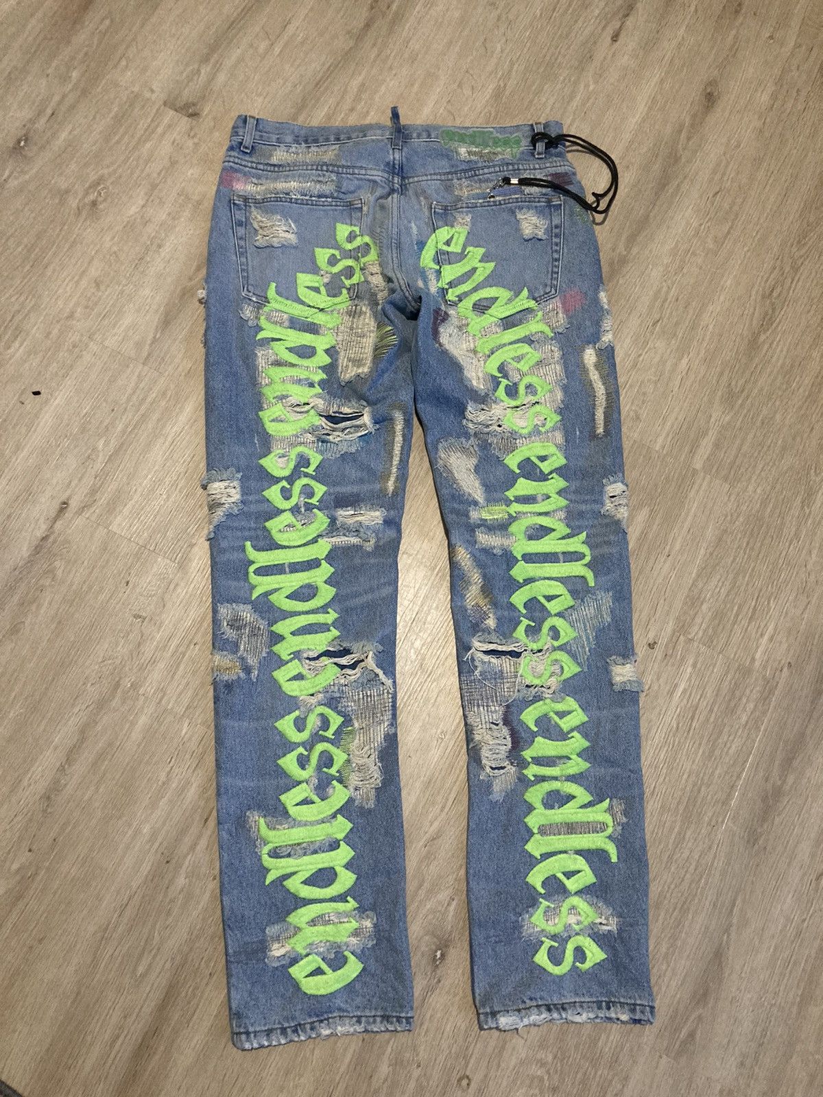 A$AP Rocky × Vlone Endless Denim by ASAP Bari Size 34 Neon Green | Grailed