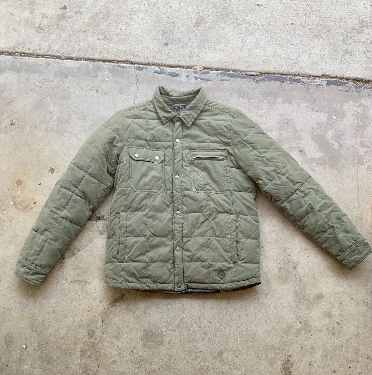 Other × Volcom Quilted Green Volcom Jacket | Grailed