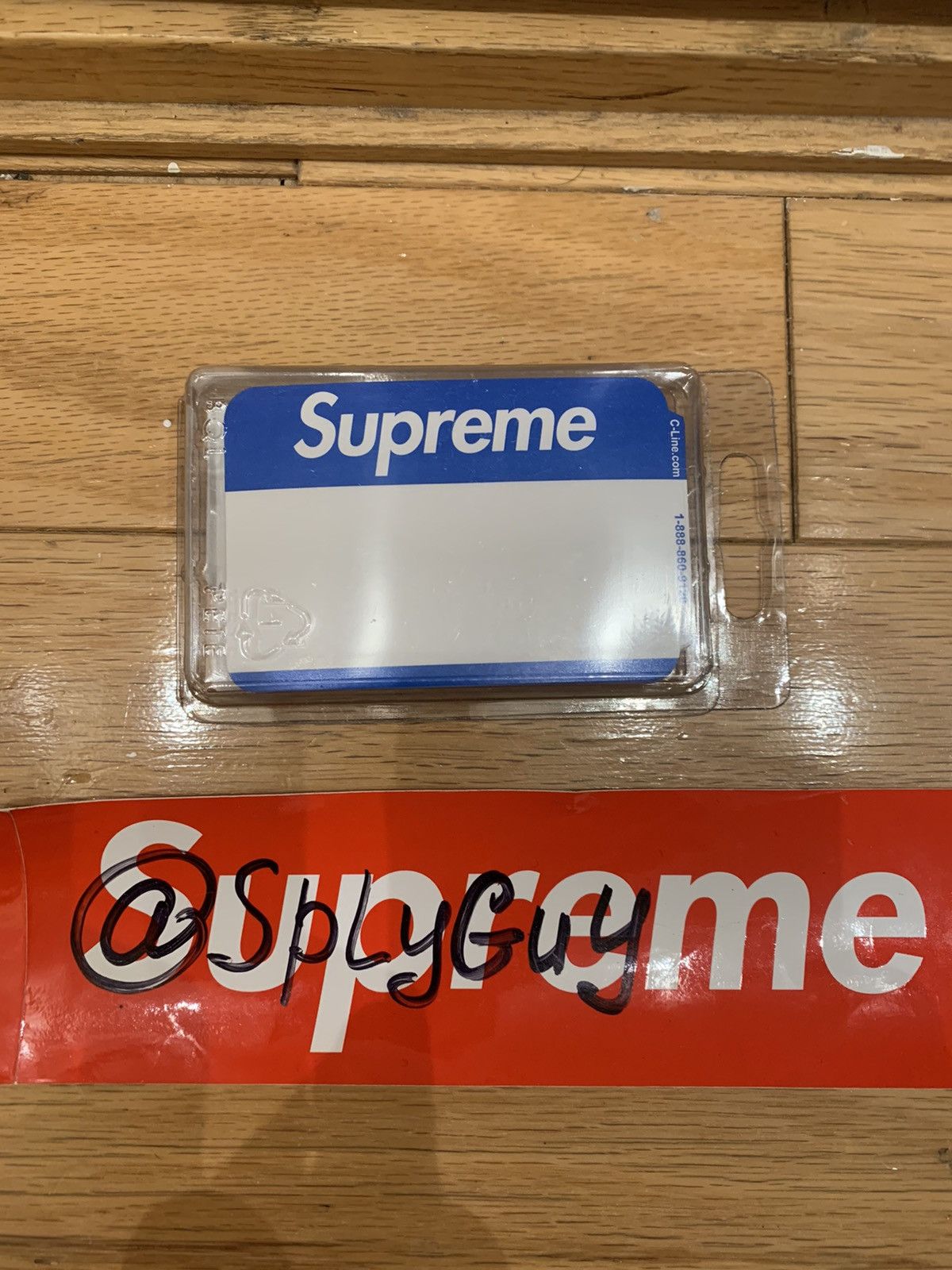 Supreme Supreme Name Badge Stickers (Pack of 100) Blue | Grailed
