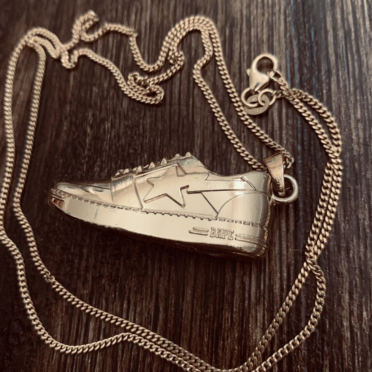 Bape 24K Bapesta Pendant w/ 14kt Yellow Gold Chain | Grailed