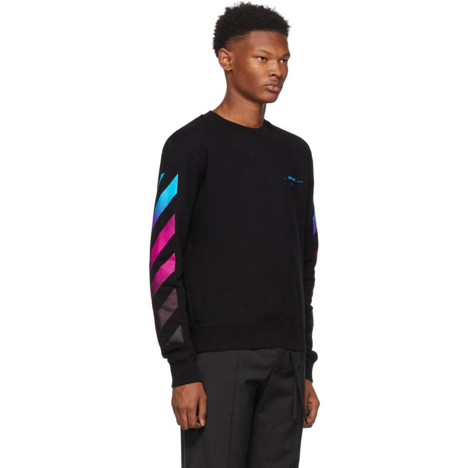 Off-White Gradient Multicolor Diagonal Arrow Logo Crewneck Sweatshirt ...