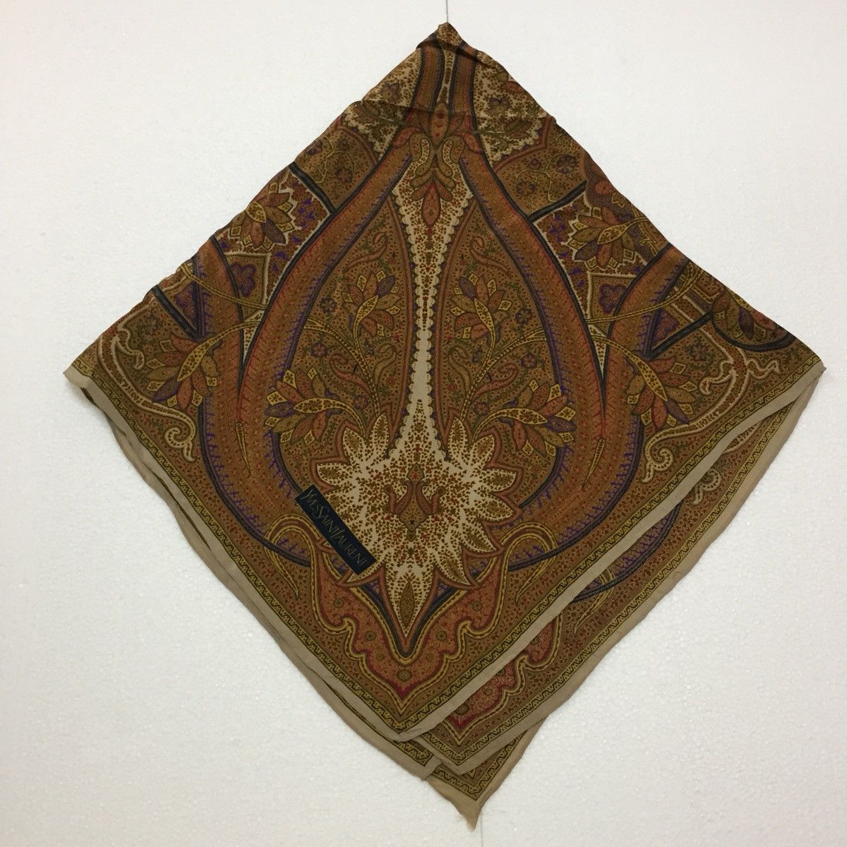 Vintage yves saint laurent paisley silk scarf | Grailed