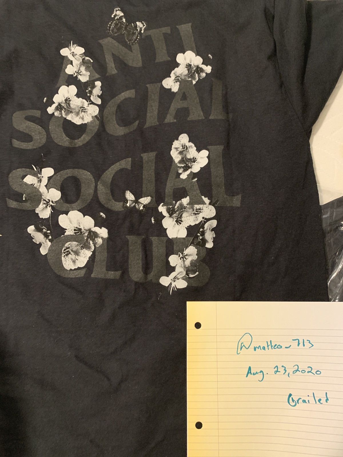 Anti Social Social Club ASSC Members Only Exclusive Dramatic Black Tee ...