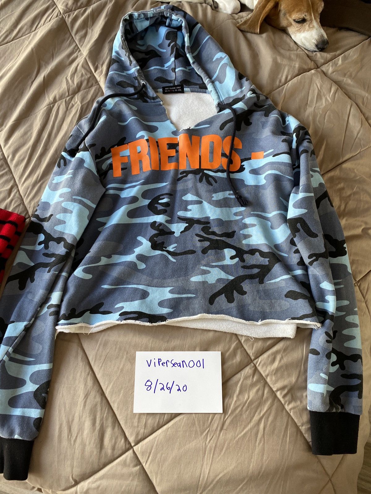Vlone Brand new with tags VLONE blue camo FRIENDS- large rare | Grailed