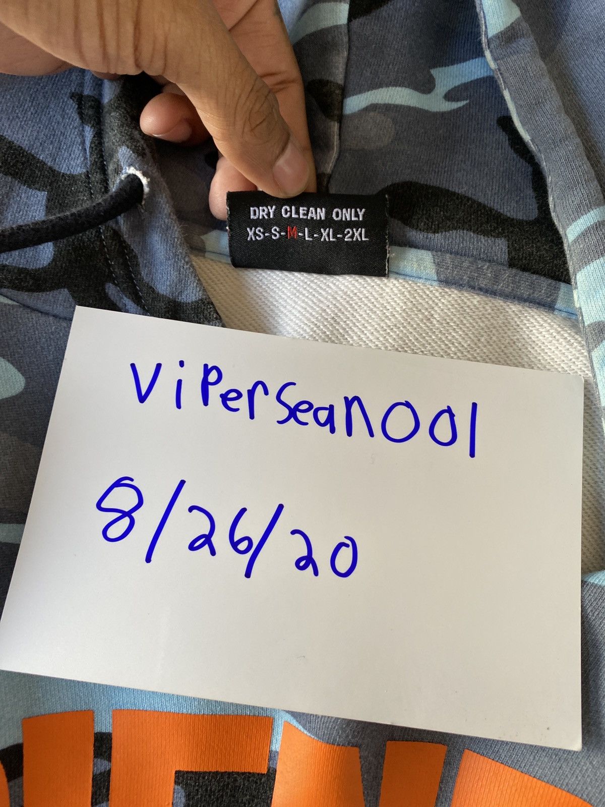 Vlone Brand new with tags VLONE blue camo FRIENDS- large rare | Grailed