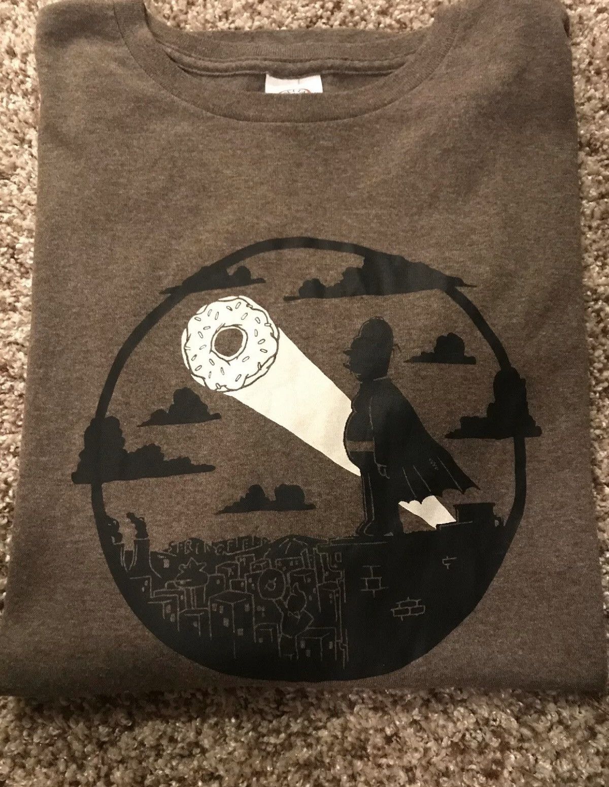 The Simpsons Homer Simpson as Batman Donut Bat Signal brown size XL ...
