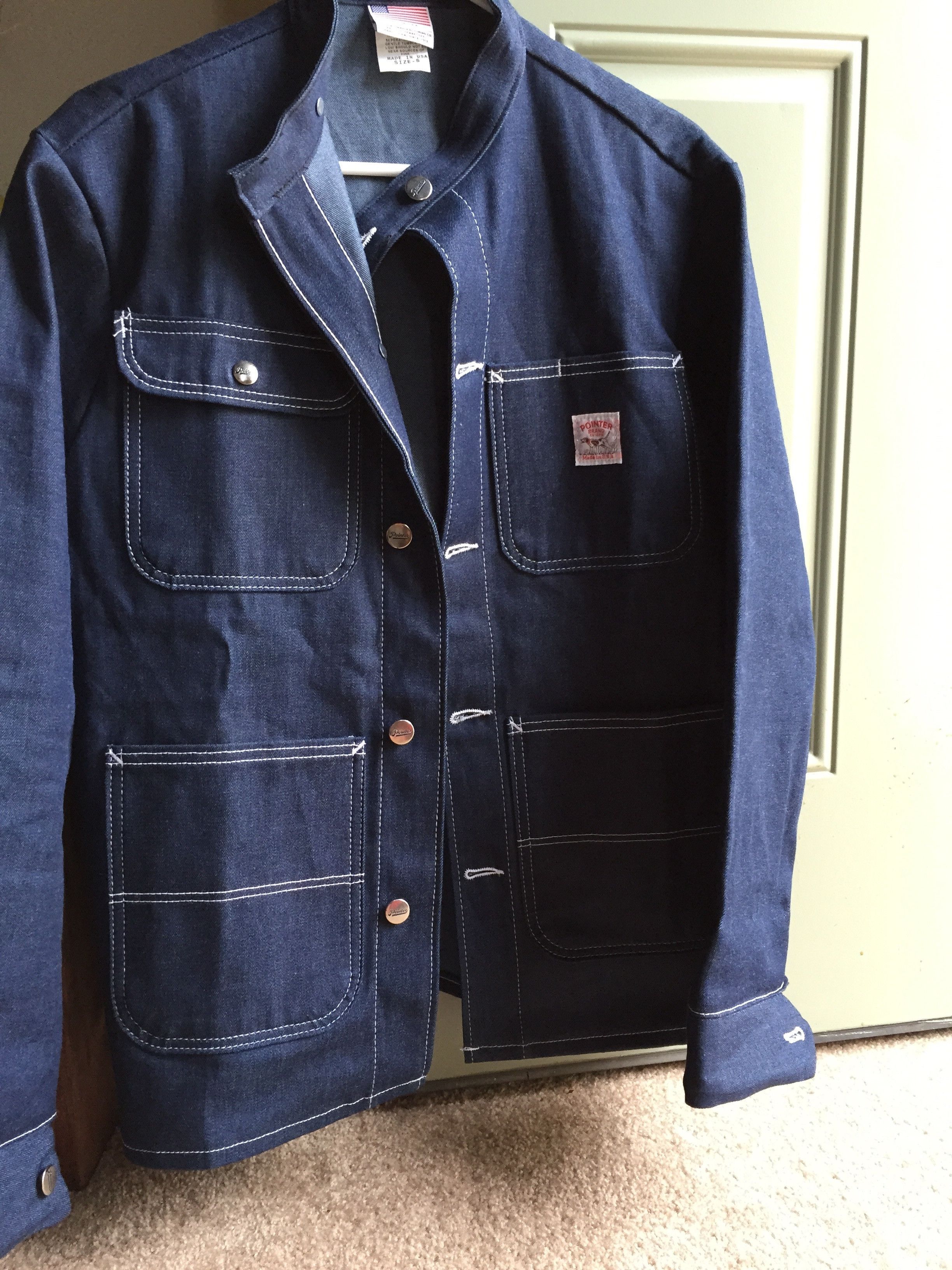 Pointer Banded collar denim chore coat | Grailed