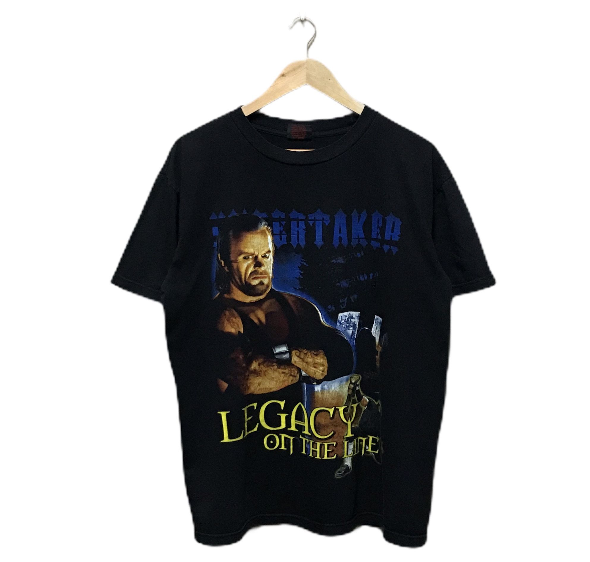 Rap Tees × Vintage × Wwf Bootleg Undertaker Legacy On The Line Tee ...