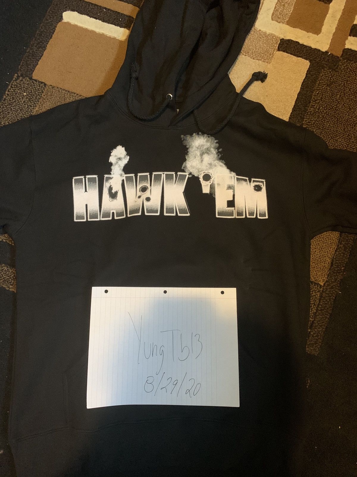 Vlone popsmoke x vlone Hawk Em hoodie | Grailed