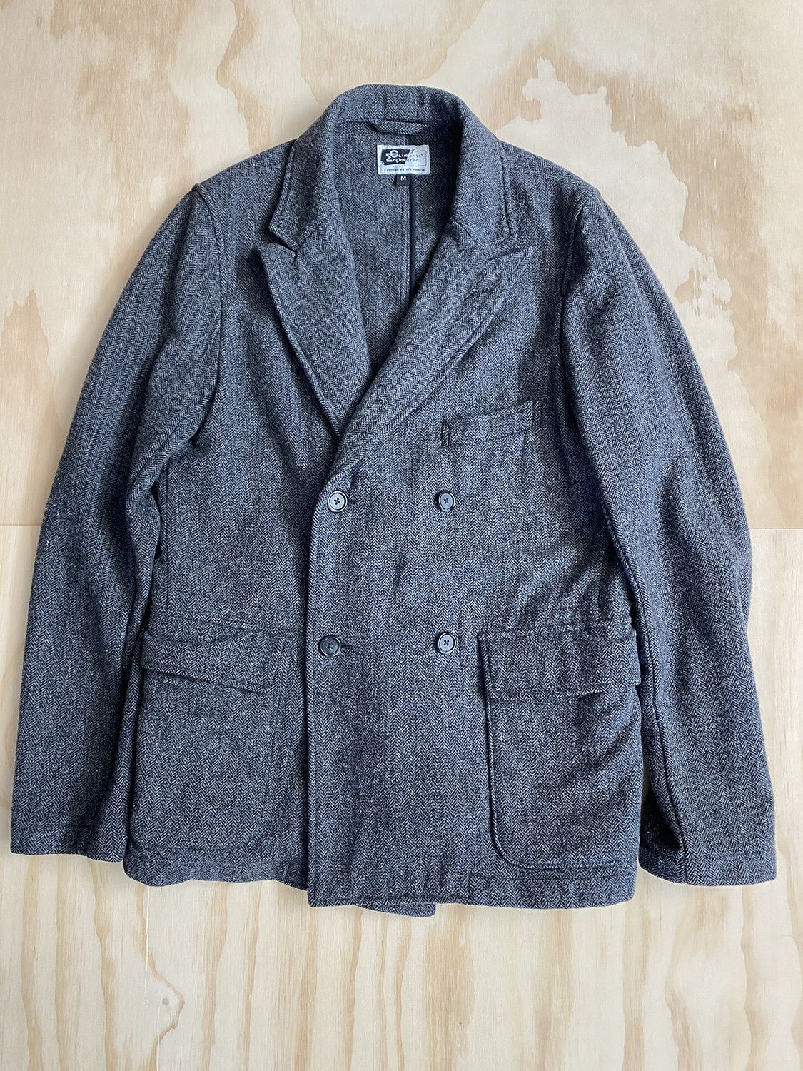 Engineered Garments Engineered Garments Grey HErringbone Wool DL Jacket ...