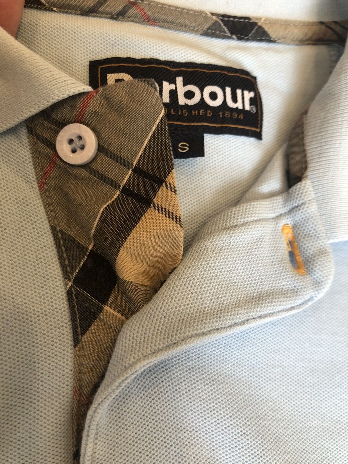 Barbour × Burberry Baby Blue Barbour Polo w/ Burberry Trim | Grailed