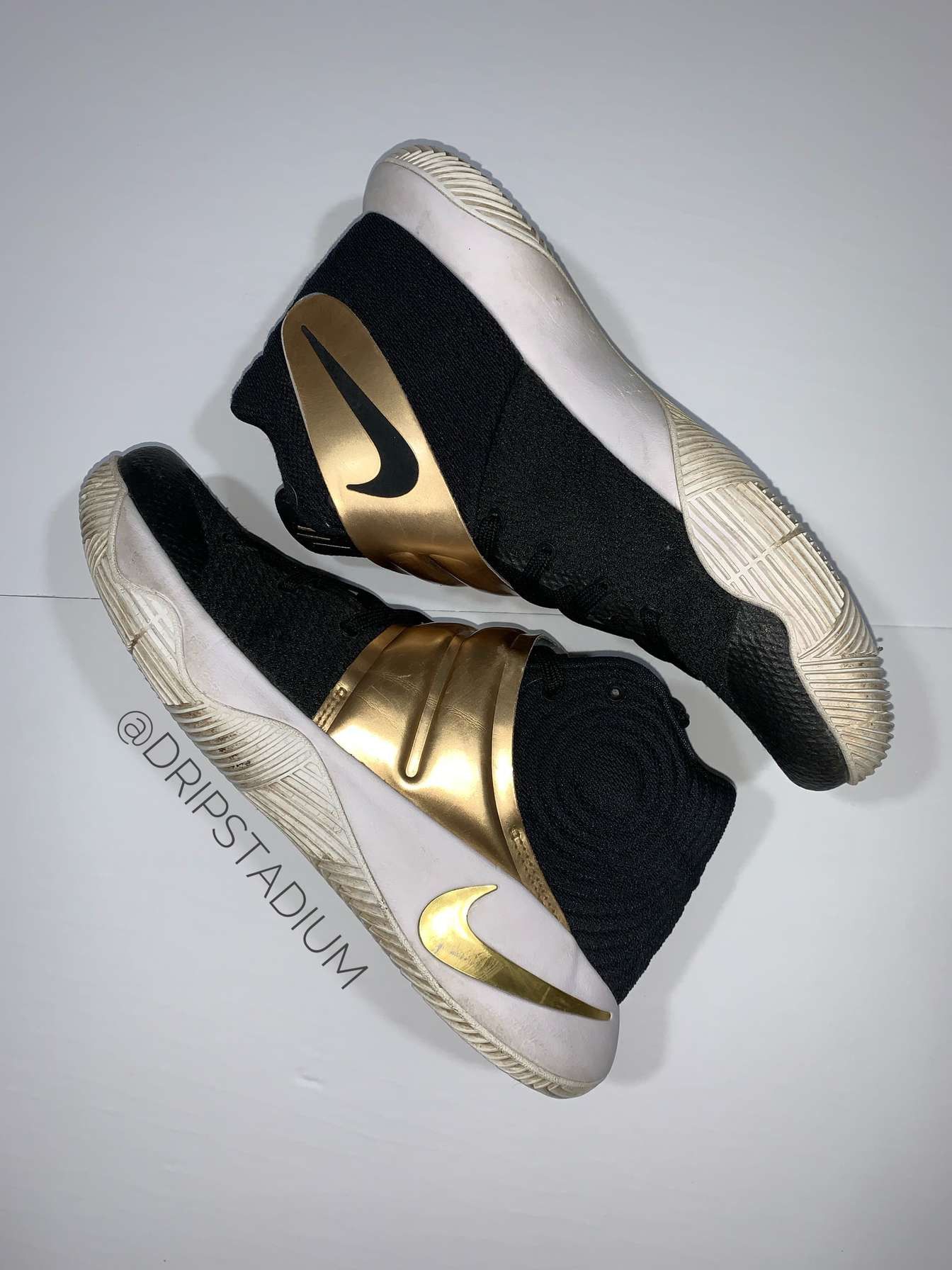 Nike Kyrie 2 black/white/gold Nike ID | Grailed