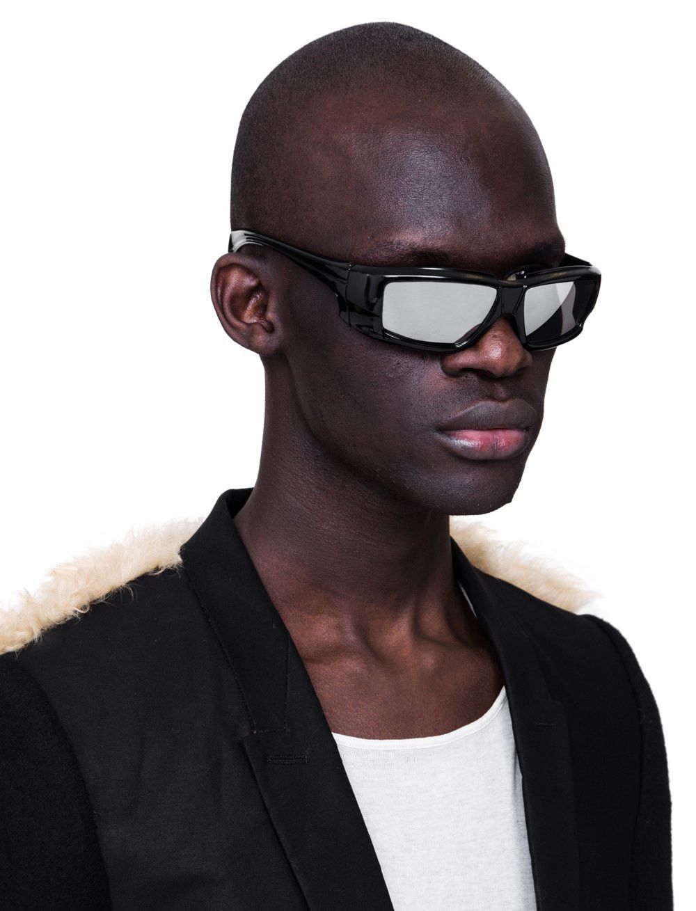 Rick Owens Larry Sunglasses Black Reflective | Grailed
