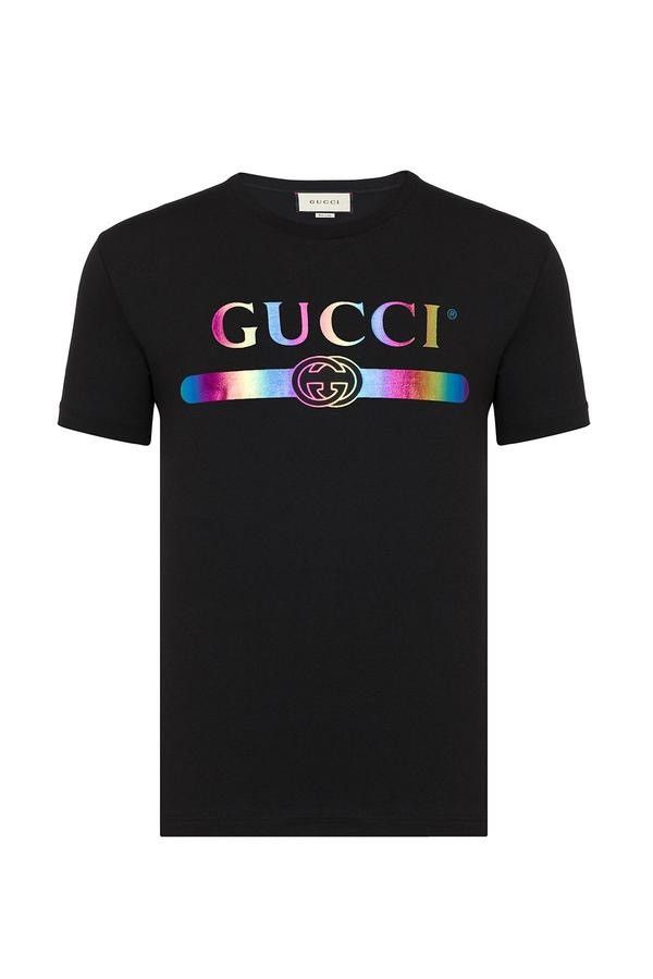 Gucci Rainbow Gucci Logo Print T-shirt | Grailed