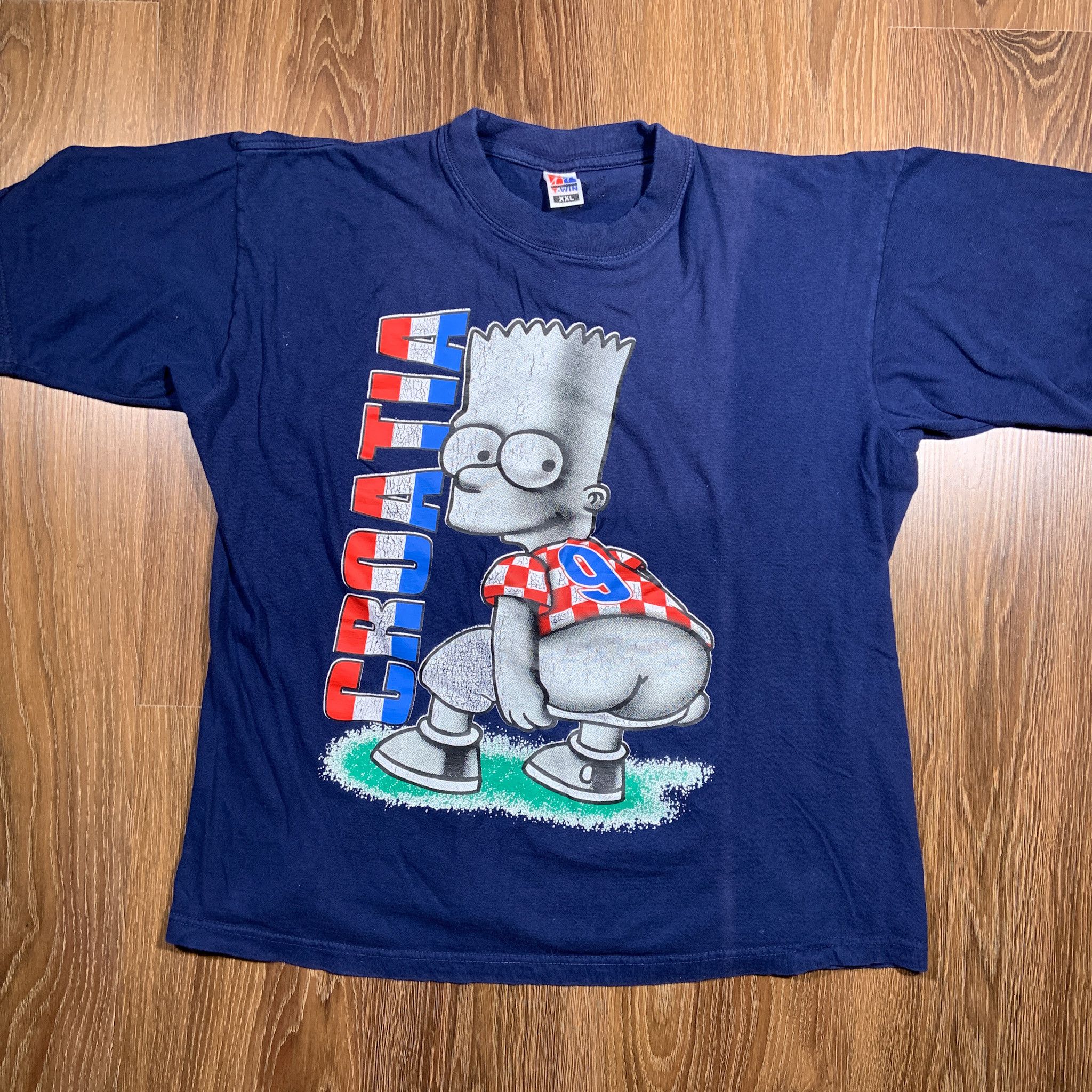 The Simpsons × Vintage Simpsons Bart Bootleg Croatia Soccer Shitting T ...